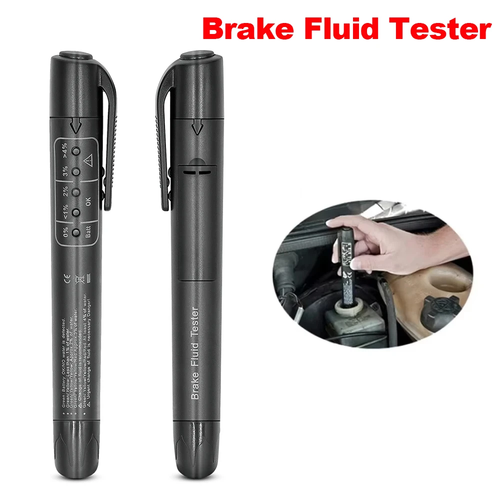 Universal Auto Liquid Testing Brake Fluid Tester Pen For DOT3 DOT4 LED ...