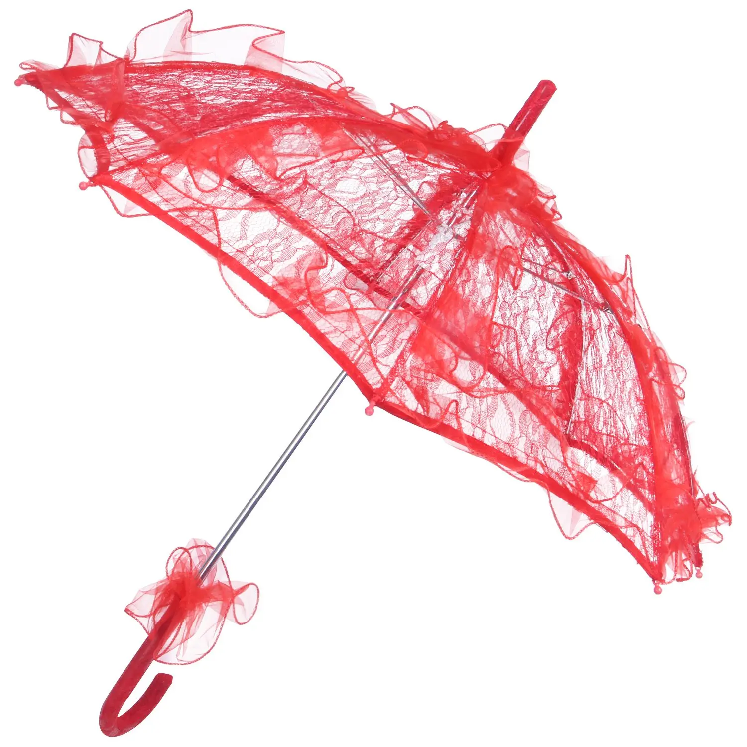 A04I Lace Parasol Wedding Lace Flower Wedding Bride Parasol Umbrella ...