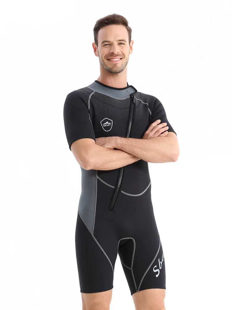 1-5mm-Neoprene-Mens-Diving-Suit-Adults-One-piece-Wetsuit-Front-Zipper ...