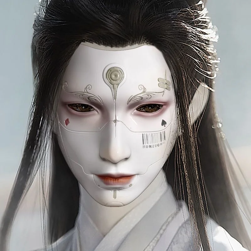 Yeni-mekanik-erkek-maske-yeti-kin-Hanfu-performans-parti-soyunma-tarz-y ...