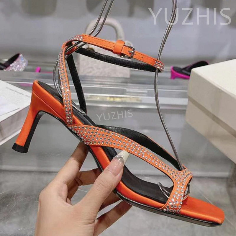 Crystal-Narrow-Band-Sandals-Peep-Toe-Thin-High-Heel-Ankle-Buckle-Strap ...
