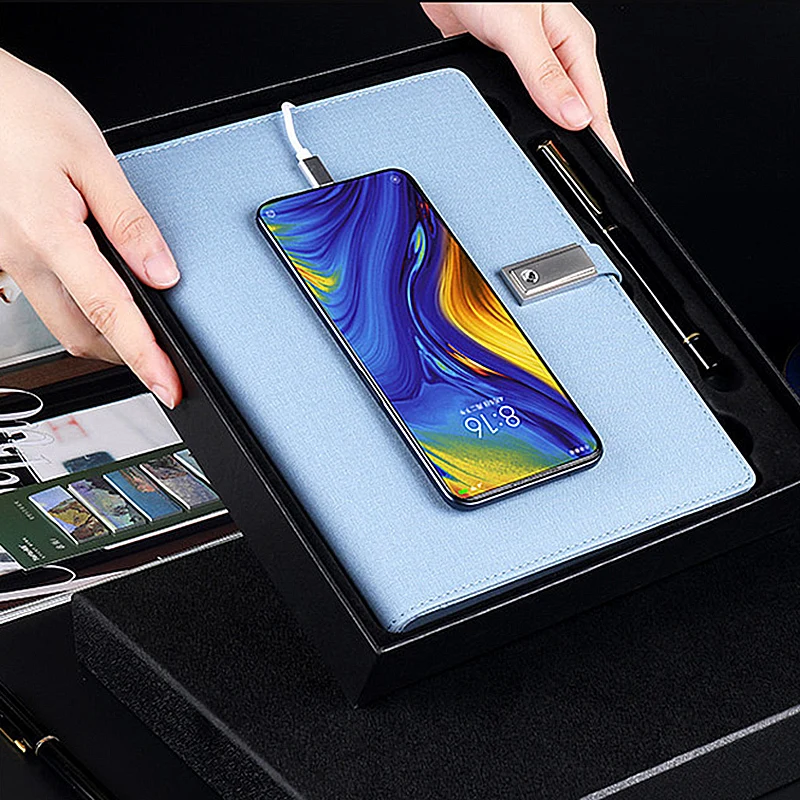 Wireless-Charging-Notebook-With-8000-MAH-Power-16G-U-Disk-Multifunction ...