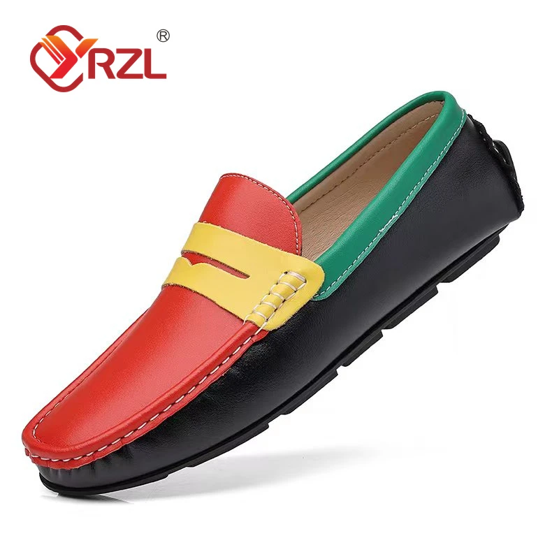 Yrzl Mocassins Hommes Faits À La Main En Cuir Véritable Chaussures ...