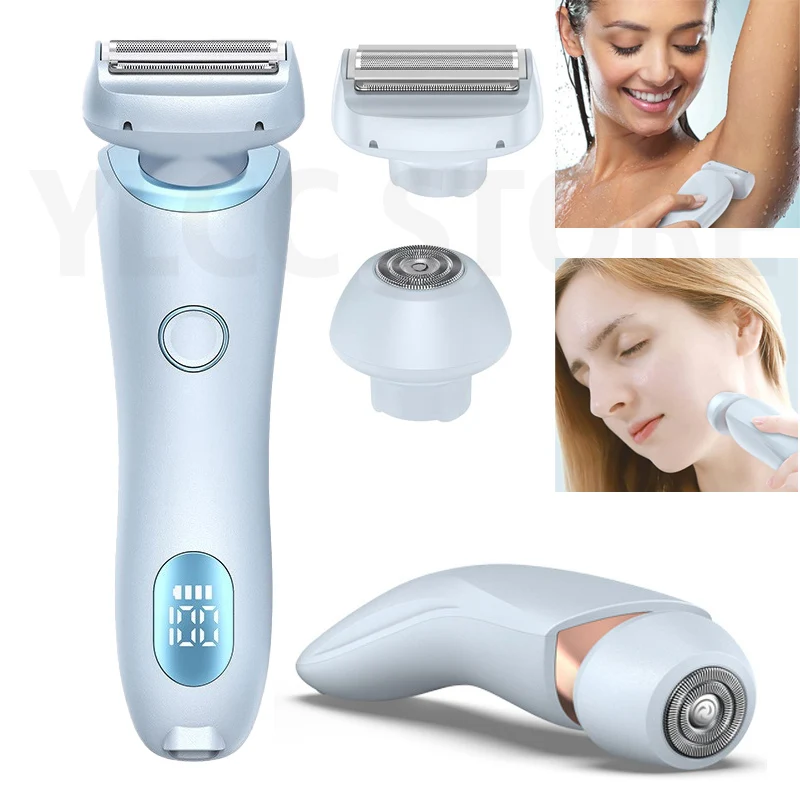 Electric-Razors-for-Women-2-In-1-Bikini-Trimmer-Face-Shavers-Hair ...