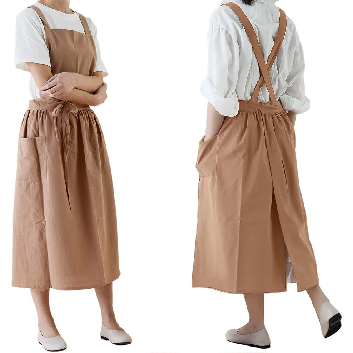 Waterproof Japanese Style Kitchen Cooking Apron Smock Pinafore Dress ...