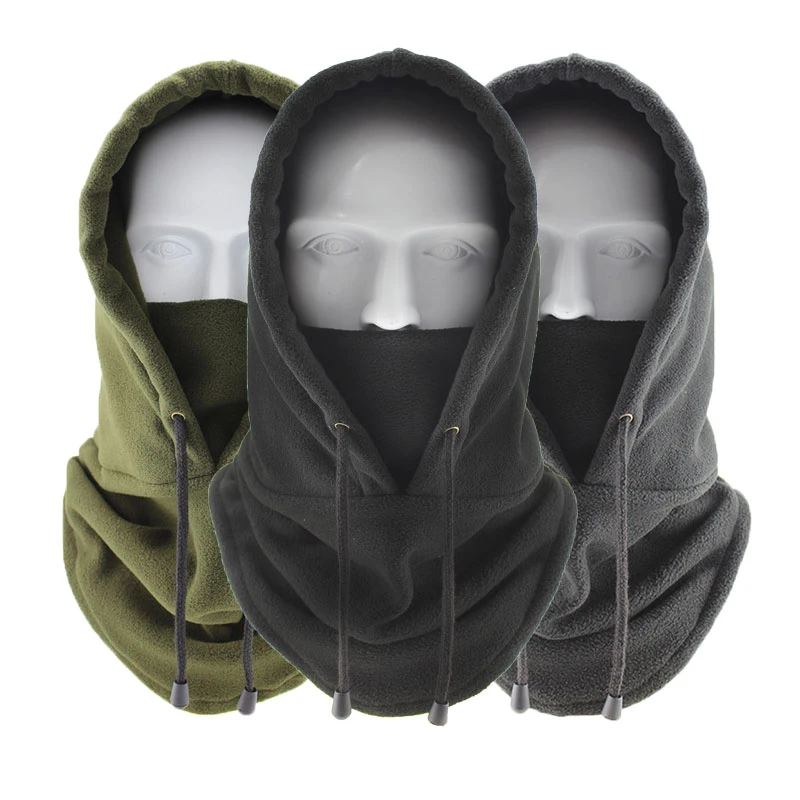 Winter Windproof Hiking Caps Men Warm Thermal Fleece Balaclava Face ...