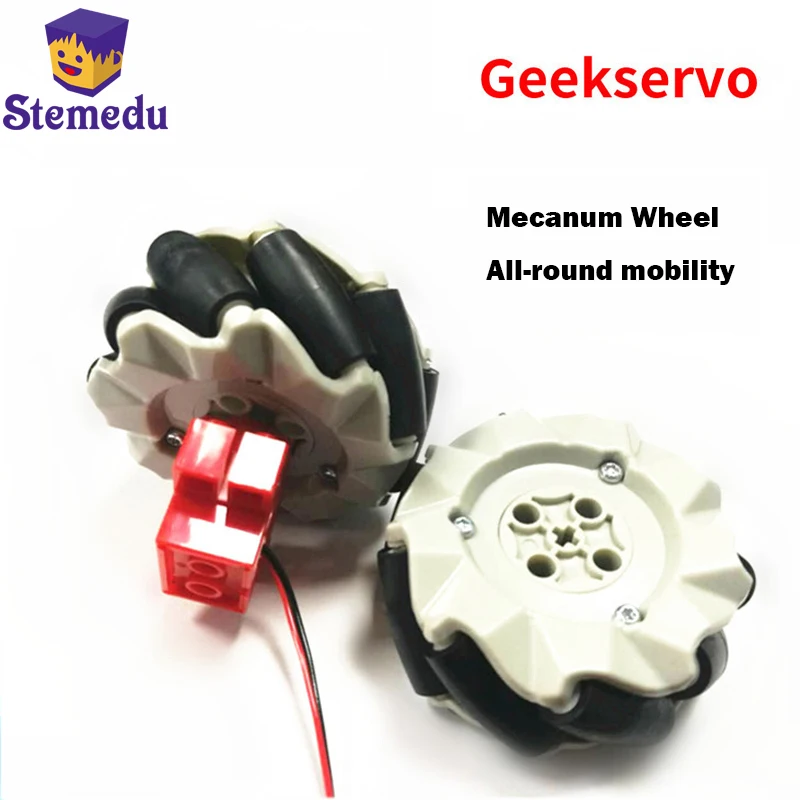 4 pçs geekservo mecanum roda + geek servo compatível com blocos rc ...