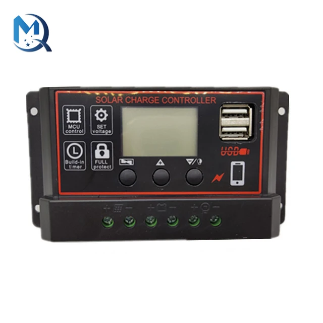 30A/20A/10A 12V 24V Auto Solar Charge Controller MPPT/PWM Controllers LCD Dual USB Output Solar ...