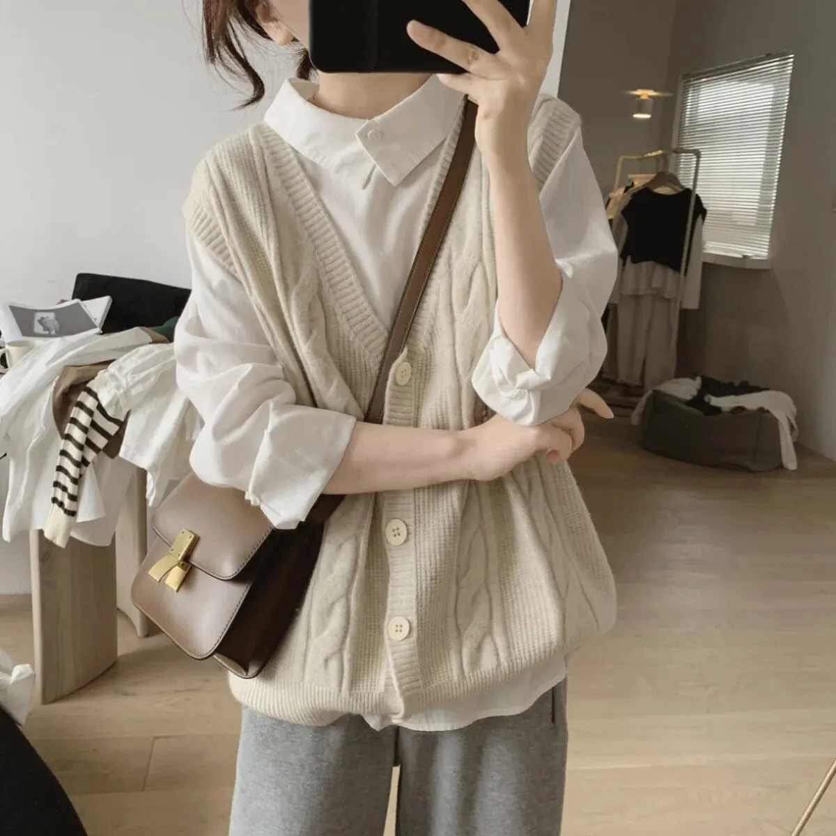 V-neck-Knitted-Open-Shirt-Women-Early-Spring-Autumn-Season-Women ...