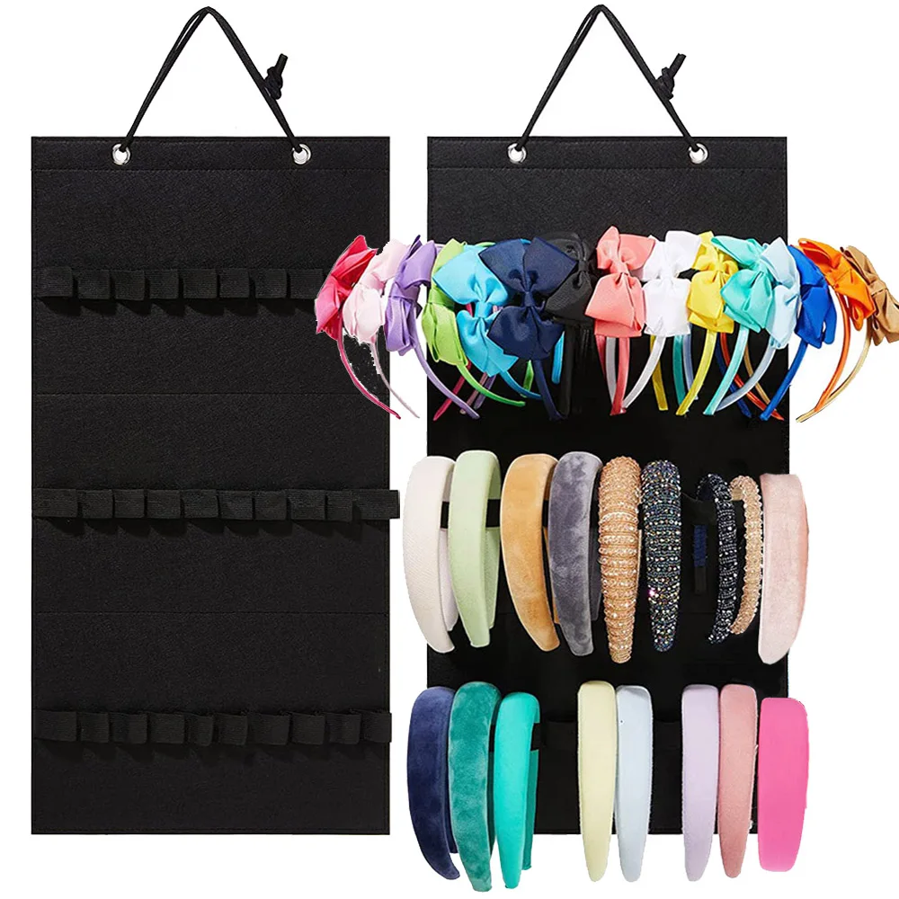 Hanging-Wall-Headband-Holder-For-Women-Girls-Felt-Hairbands-Organizer ...
