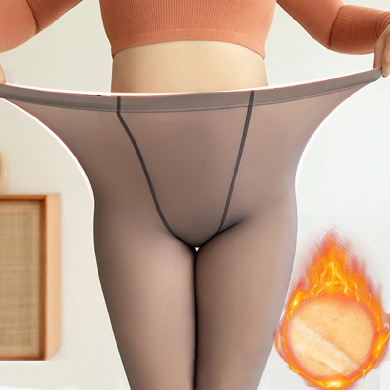 Optique-Collants-thermiques-pour-femmes-Leggings-translucides-Taille-haute-artificiel-astique ...