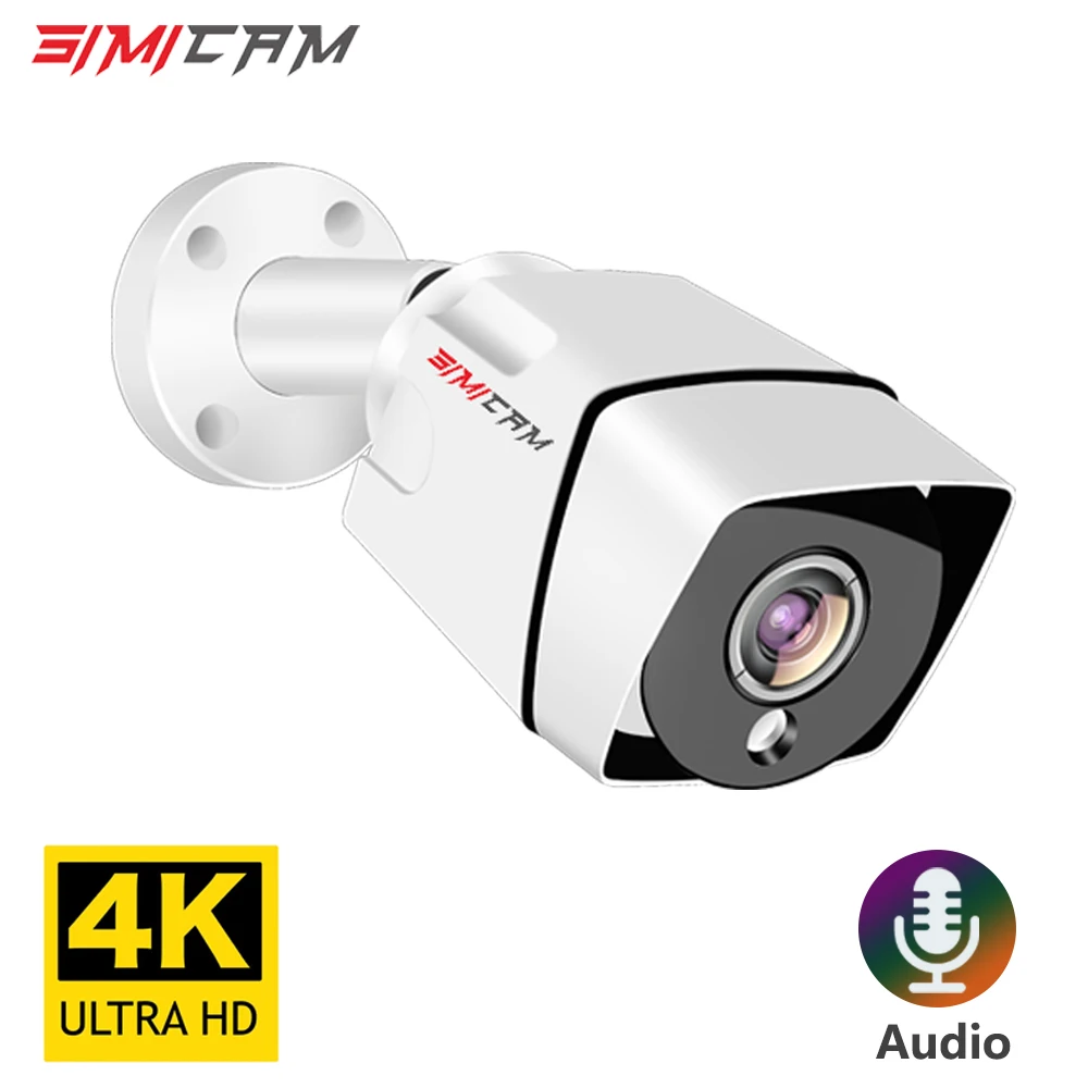 Poe Camera 4K With Audio Metal shell 48V POE/DC 12V 4MP/5MP/8MP ...