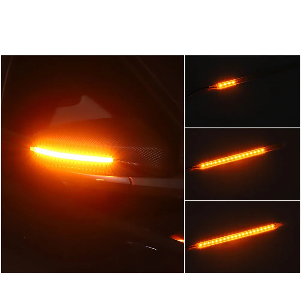 Car Indicator DRL Streamer LED wing Light Rearview Mirror With Turn ...
