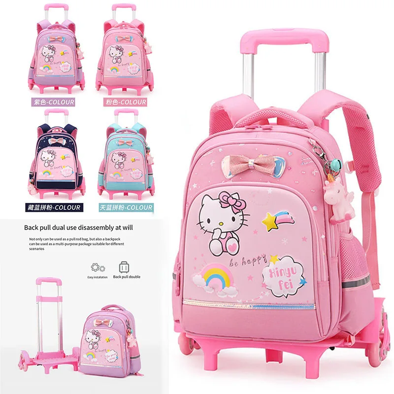 Mochila-escolar-con-ruedas-de-Hello-Kittys-bolso-escolar-con-ruedas-de ...