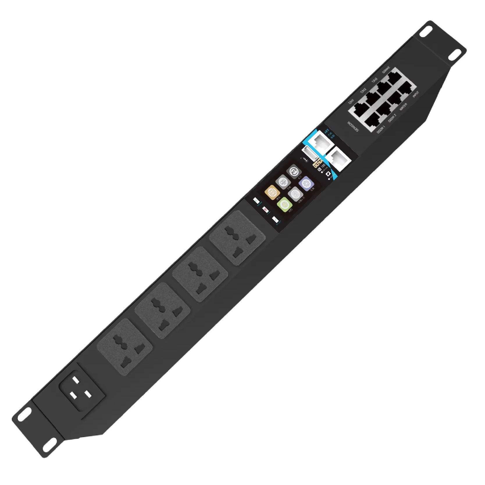 Metered PDU,PDU C19 ,smart PDU Rack with 4 Universal Sockets + IO ...