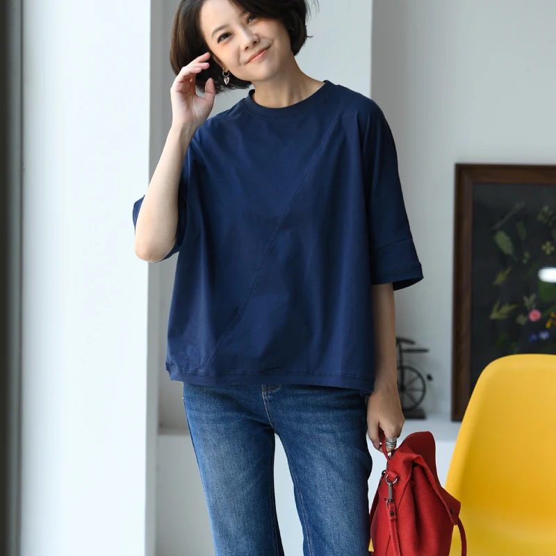 MICOCO-T2361C-Korean-version-of-simple-multi-color-stitching-design ...