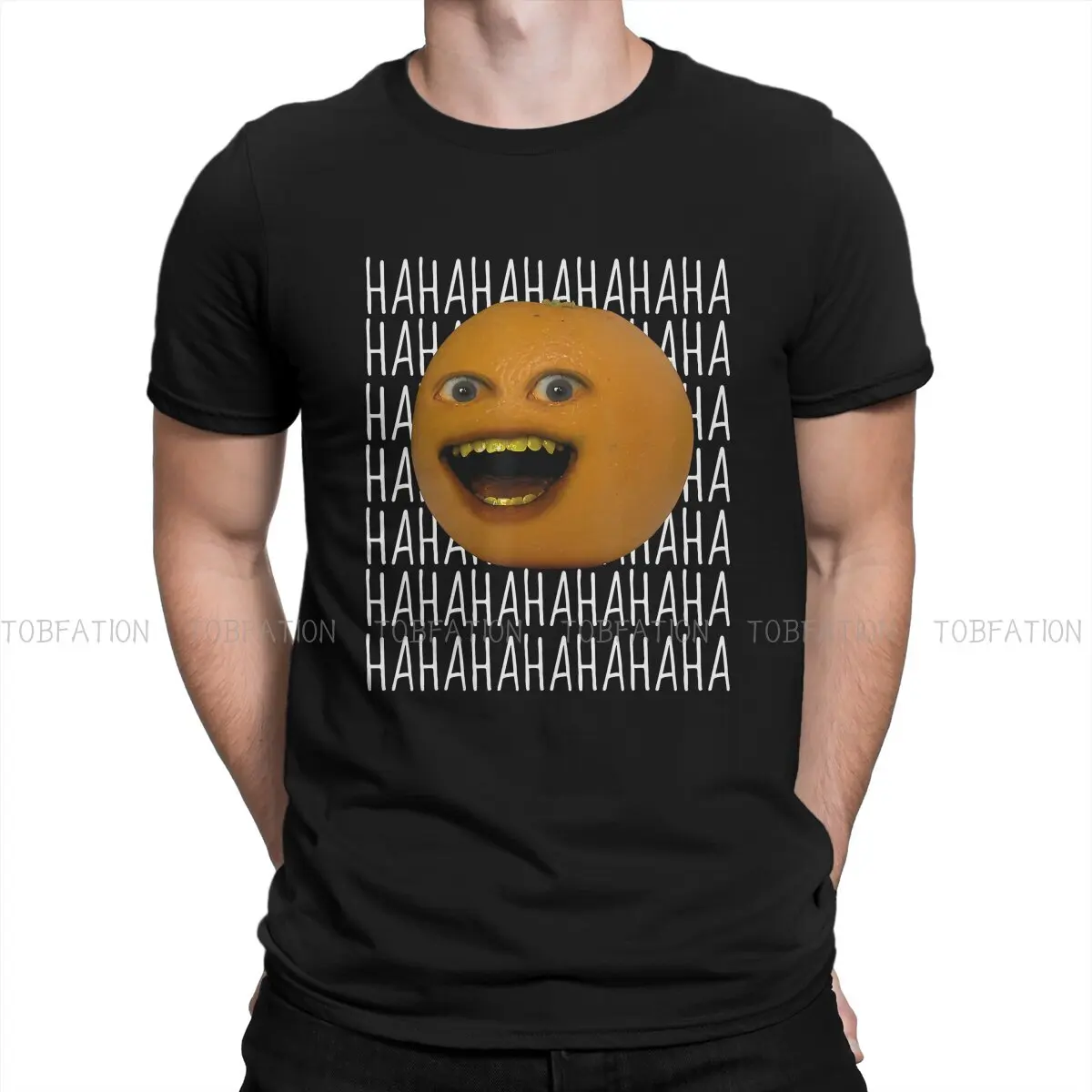Annoying Orange Ha Ha Ha Round Collar TShirt Fruit Fabric Classic T ...