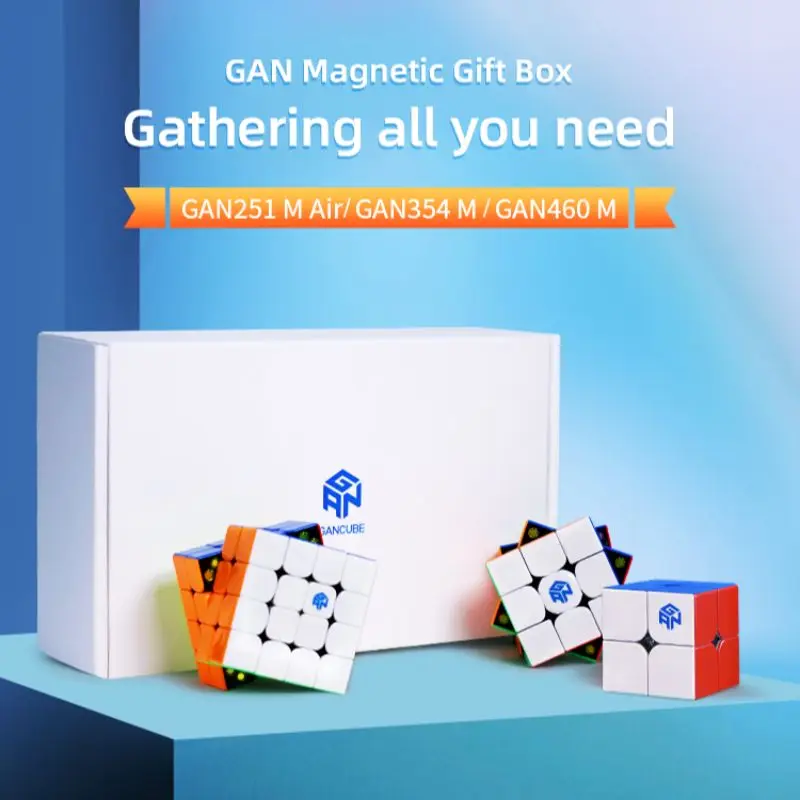 GAN Magnet Gift Box GAN251 M Air 2x2x2 GAN 354 M 3x3x3 GAN 460 M 4x4x4 ...