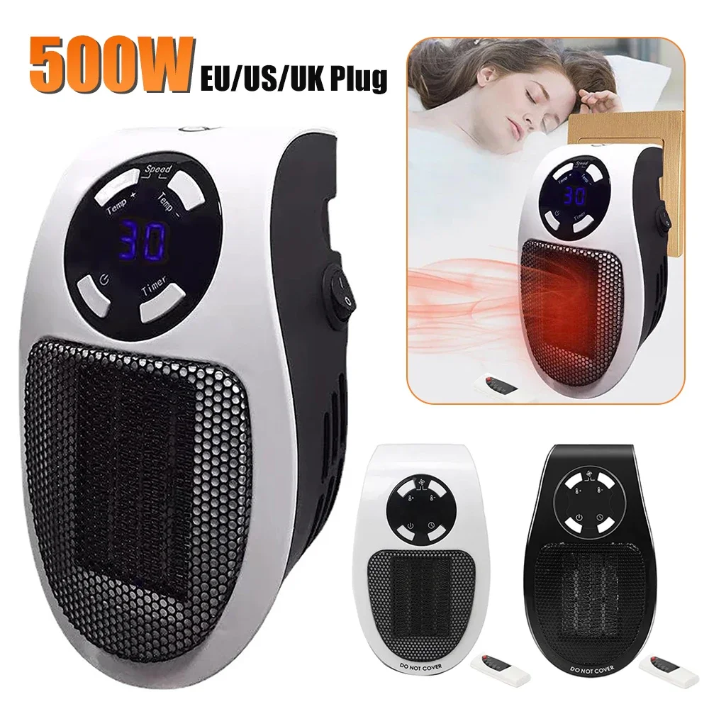 500W-Wall-Outlet-Mini-Electric-Air-Heater-Powerful-Warm-Blower-Fast ...