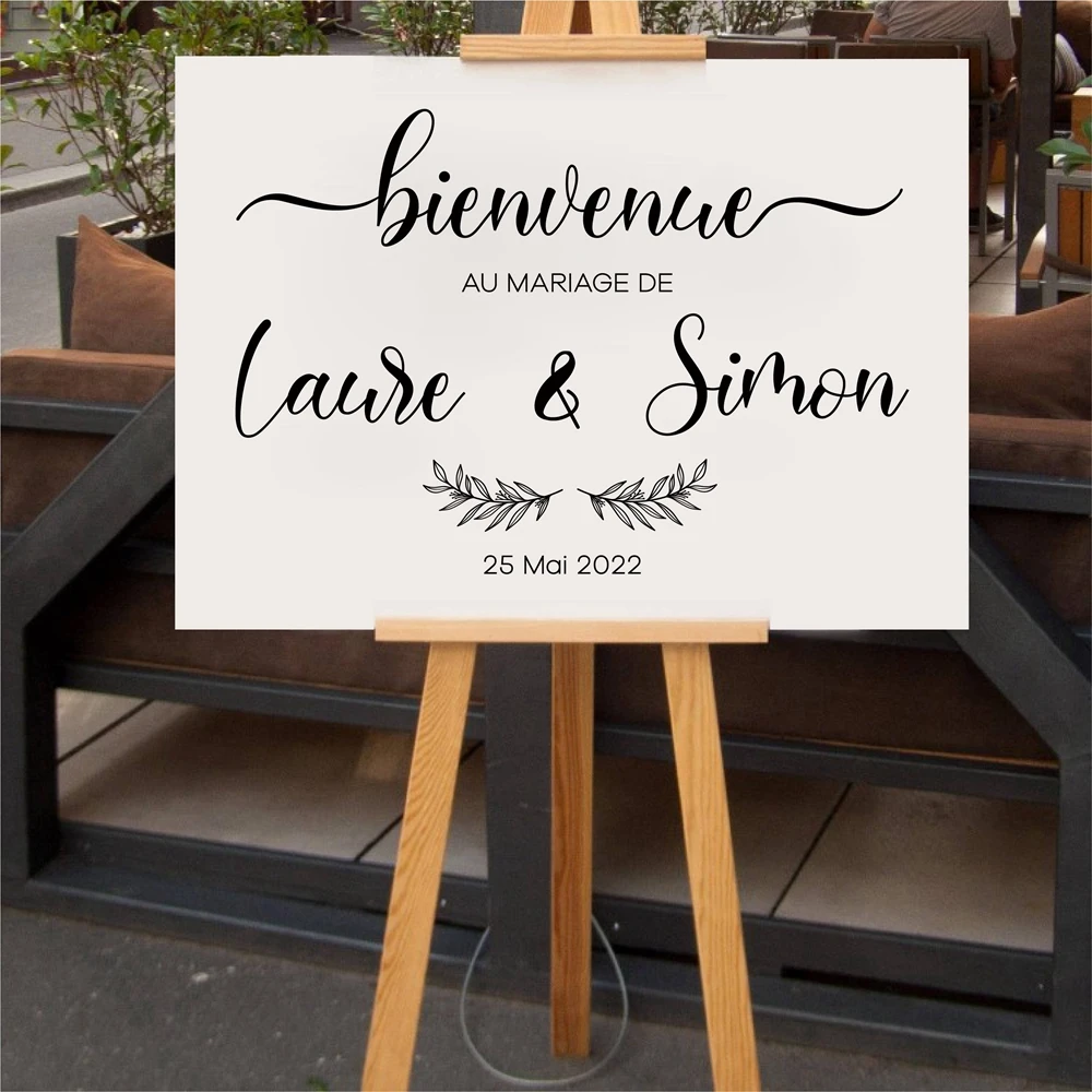 French-Style-Wedding-Board-Sticker-Custom-Names-Date-Vinyl-Decal ...