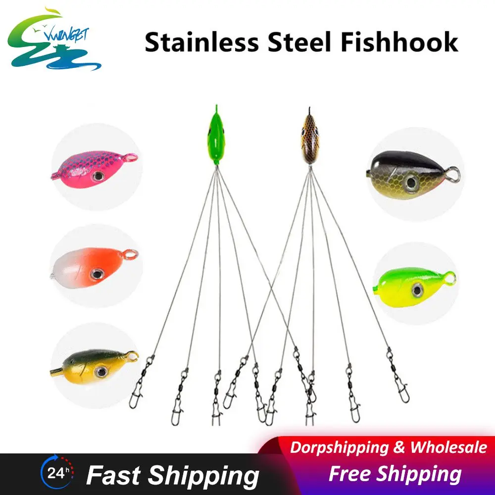 1-5PCS-Stainless-Steel-Fishing-Lure-Rig-Head-Swimming-Bait-Umbrella-Rig ...