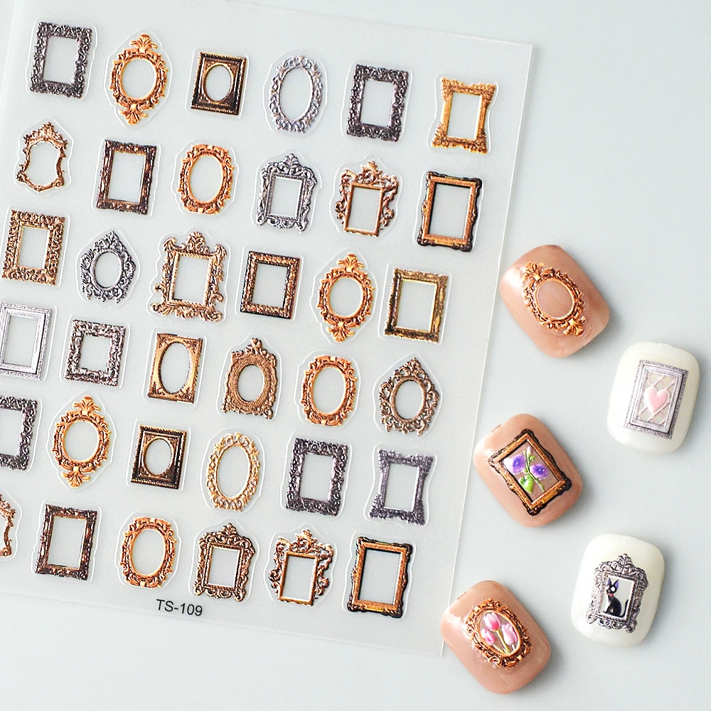 Retro Photo Frames 5d Nail Stickers Decals Sticker Manicure Decoration ...