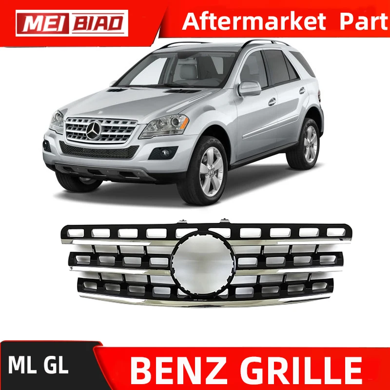 For-Mercedes-Benz-W164-ML-GL-Class-Grille-2011-2015-Chrome-Black ...