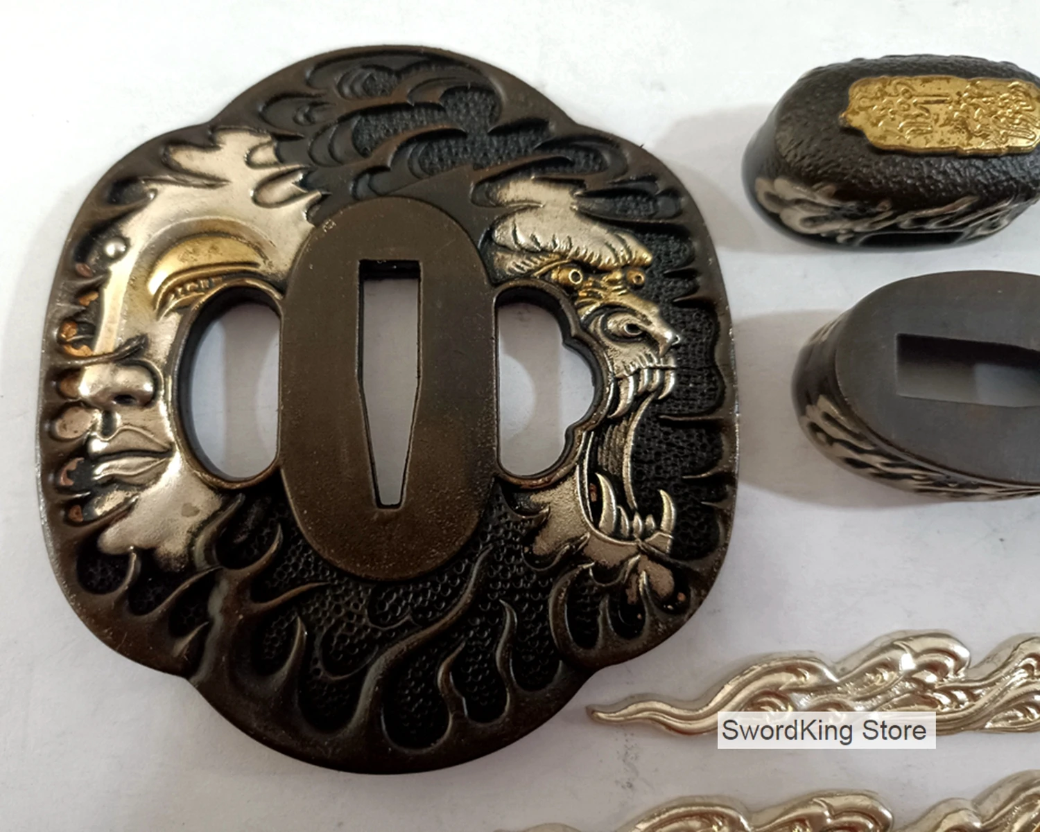 Buddha-and-Demon-Copper-Tsuba-Fuchi-Kashira-for-Japanese-Katana ...