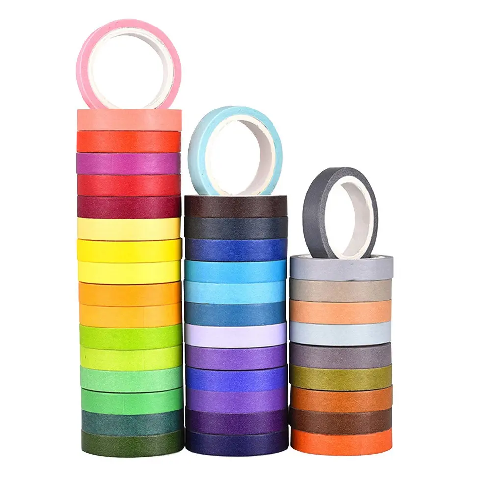 40Pcs Colorful Washi Tape Quality Sticky Paper Tapes for Diary Calendar ...