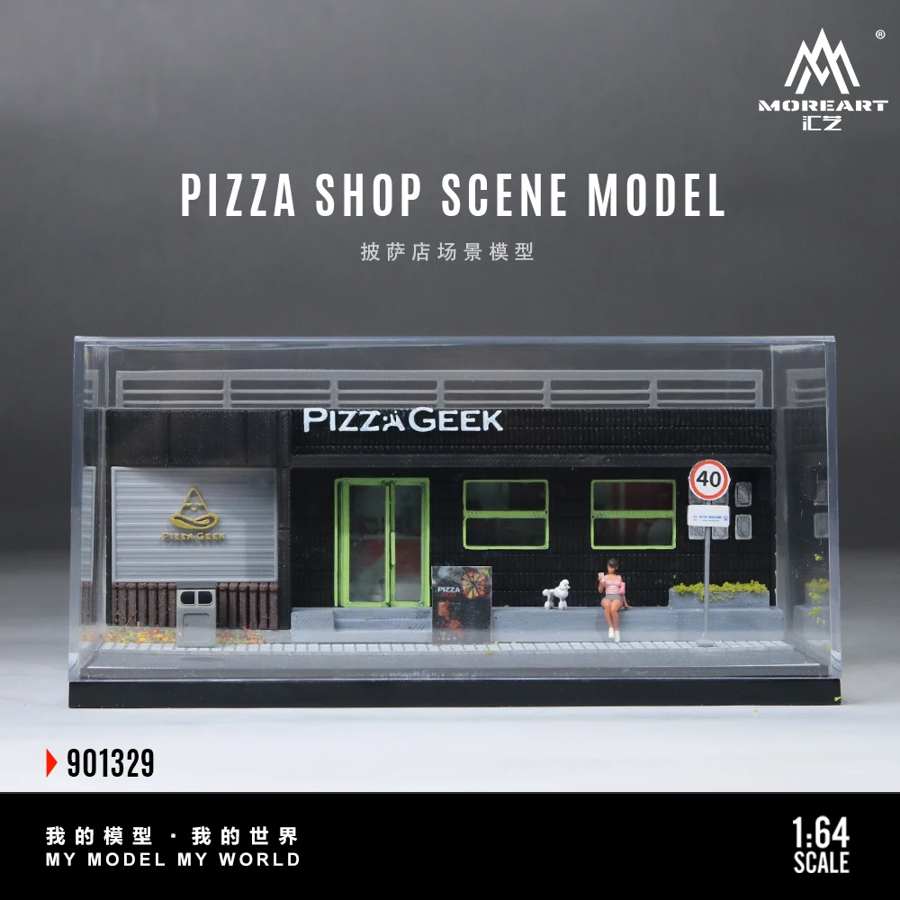 More Art 1:64 Pizza Shop Scene Simulation Model, Parking Lot Diorama ...