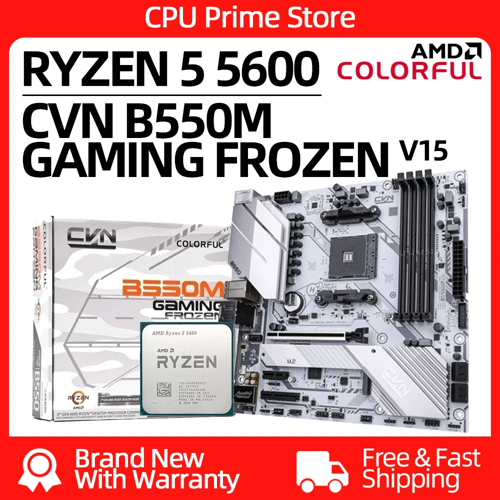 AMD-Ryzen-5-5600-COLORFUL-CVN-B550M-GAMING-FROZEN-Motherboard-and ...