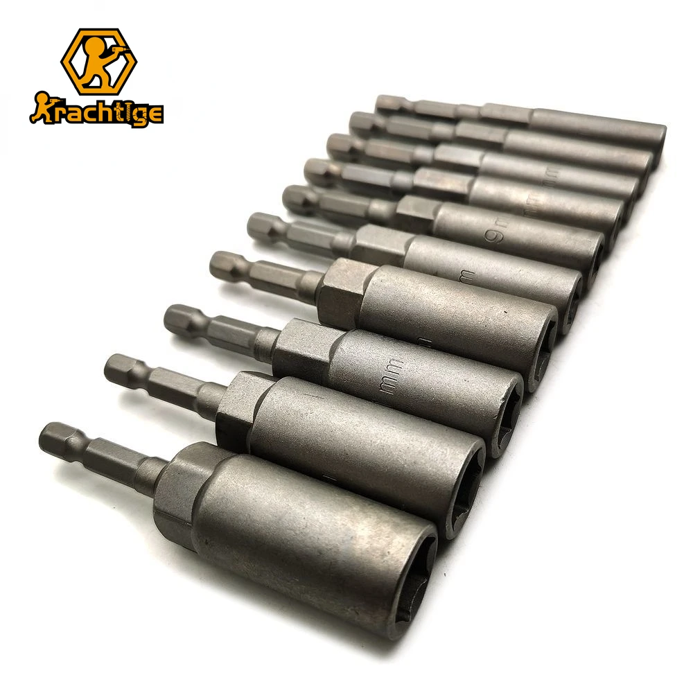 10Pcs 5.5mm-14mm Hex Socket Sleeve Nozzles Nut Driver Set for Power ...