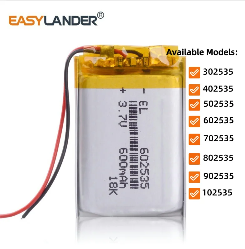 3.7V 220~1000mAh 302535 402535 502535 602535 702535 802535 902535 ...