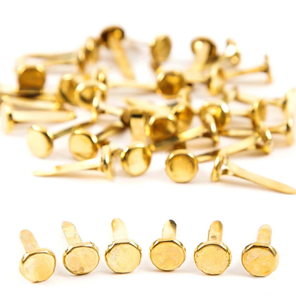 100/200/500Pcs Metal Brads Pin Fasteners Gold Mini Split Pins for Paper ...