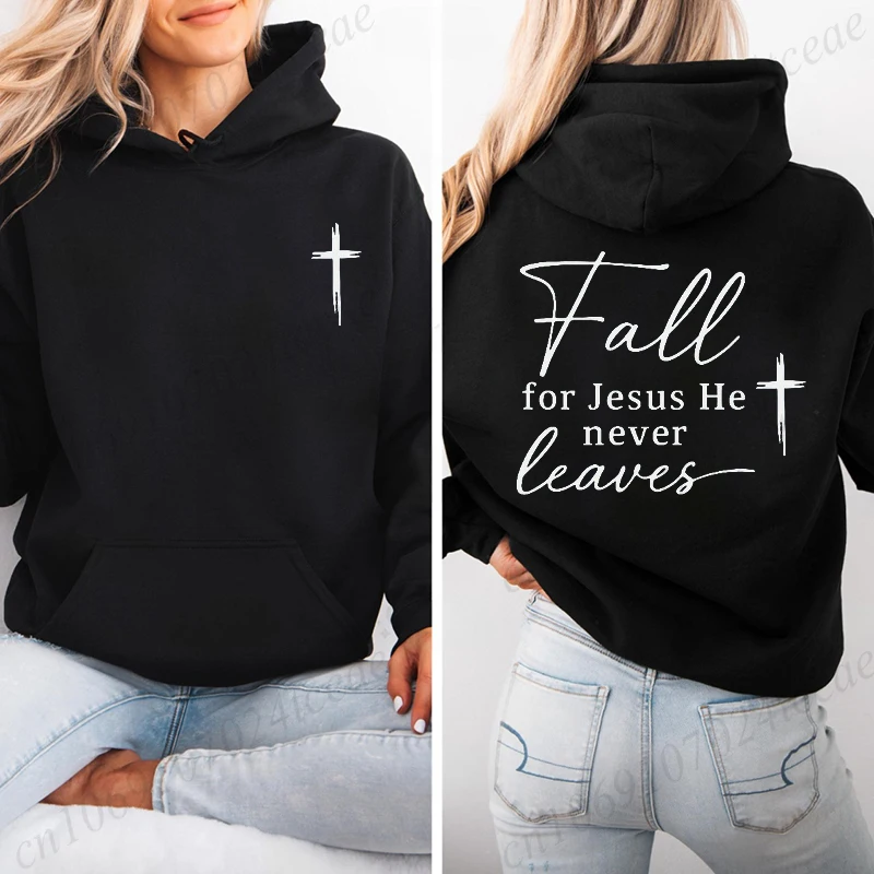 Fall for Jesus Casual Women's Hoodies Christian Fall Hoodie Design ...
