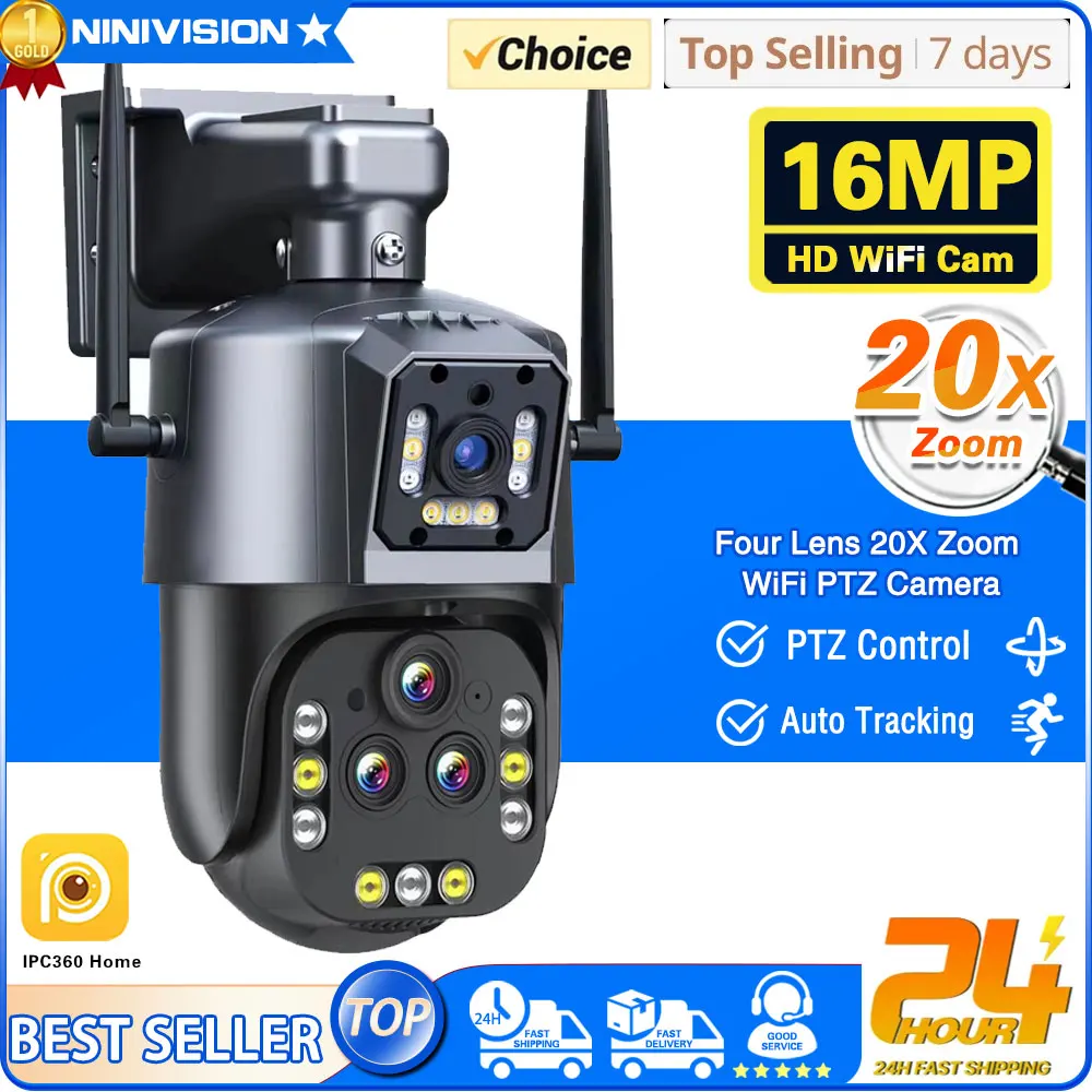 Ultra-16MP-8K-WIFI-PTZ-IP-Camera-Surveillance-Security-Four-Lens-Camera ...