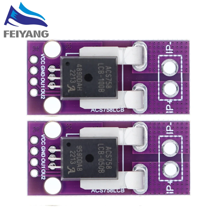 50A-100A-Hall-Current-Sensor-Module-Linear-Analog-AC-DC-3-3V-5V-ACS758 ...