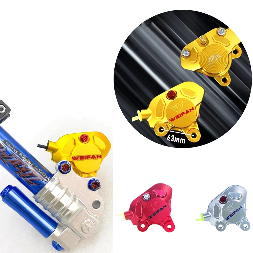 CNC 43mm Motorcycle Front Brake Caliper Dual Piston Brake Pump For ...