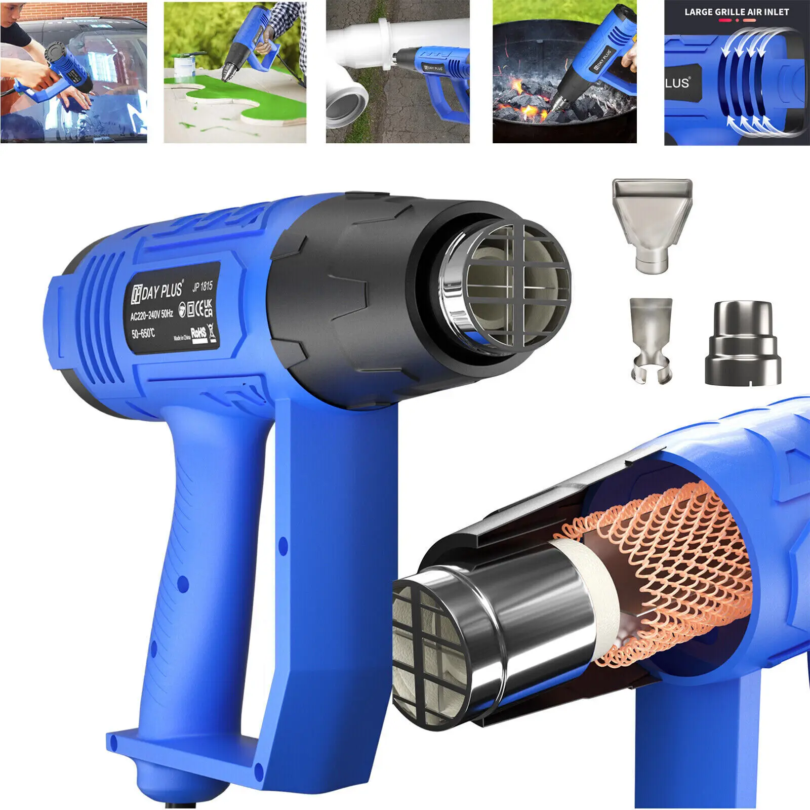 DayPlus-Heat-Gun-2000W-Variable-Temperature-Control-Hot-Air-Gun-Kit-for ...