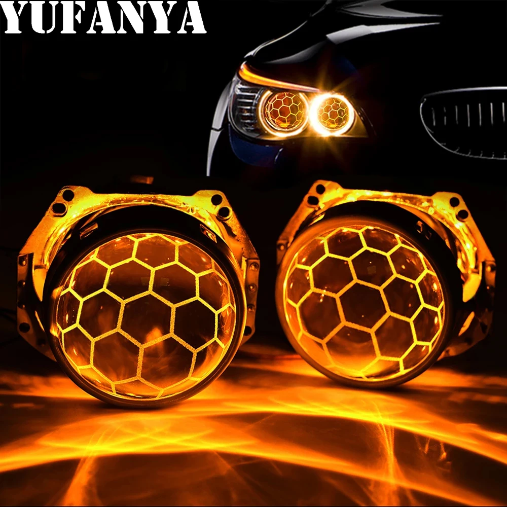 3.0 Inch Bi Xenon Projector Lens Honeycomb Soccer Blue Coating Hella 3r ...