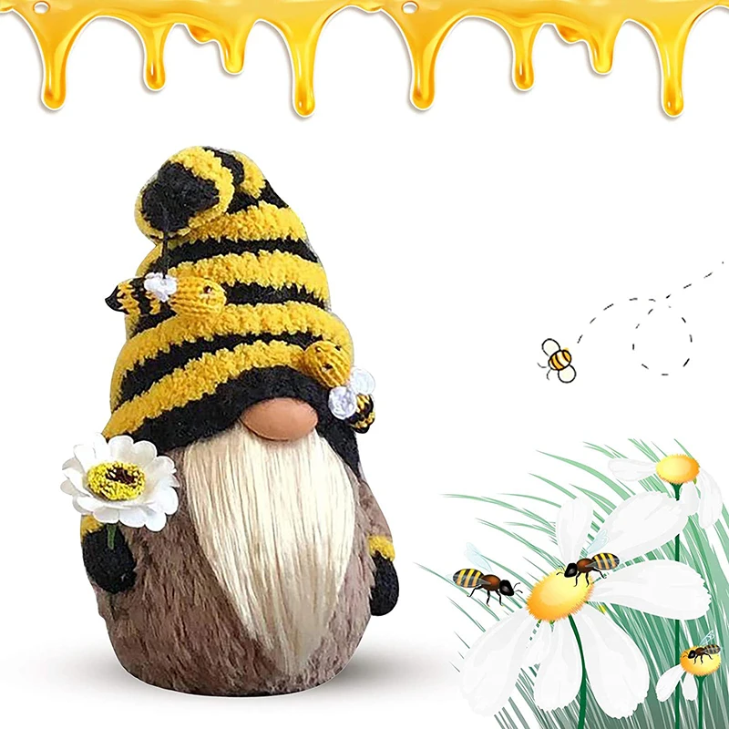Bee-Gnome-Ornament-Plush-Sunflower-Gonk-Honey-Bee-Home-Farmhouse ...