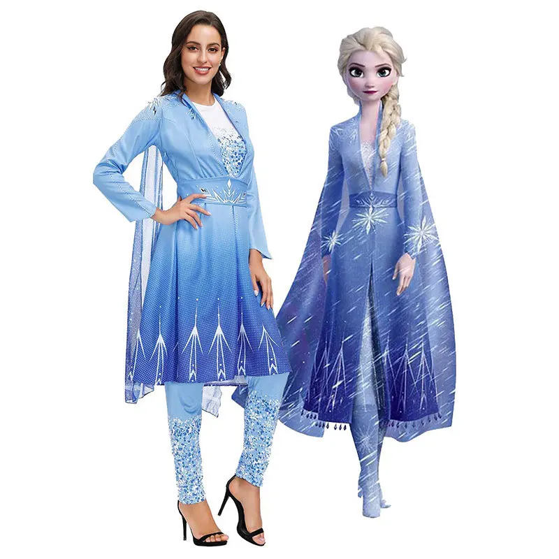 Disney-Frozen-Elsa-Cosplay-Costume-Dress-Coat-Trousers-Pants-Belt-Set ...