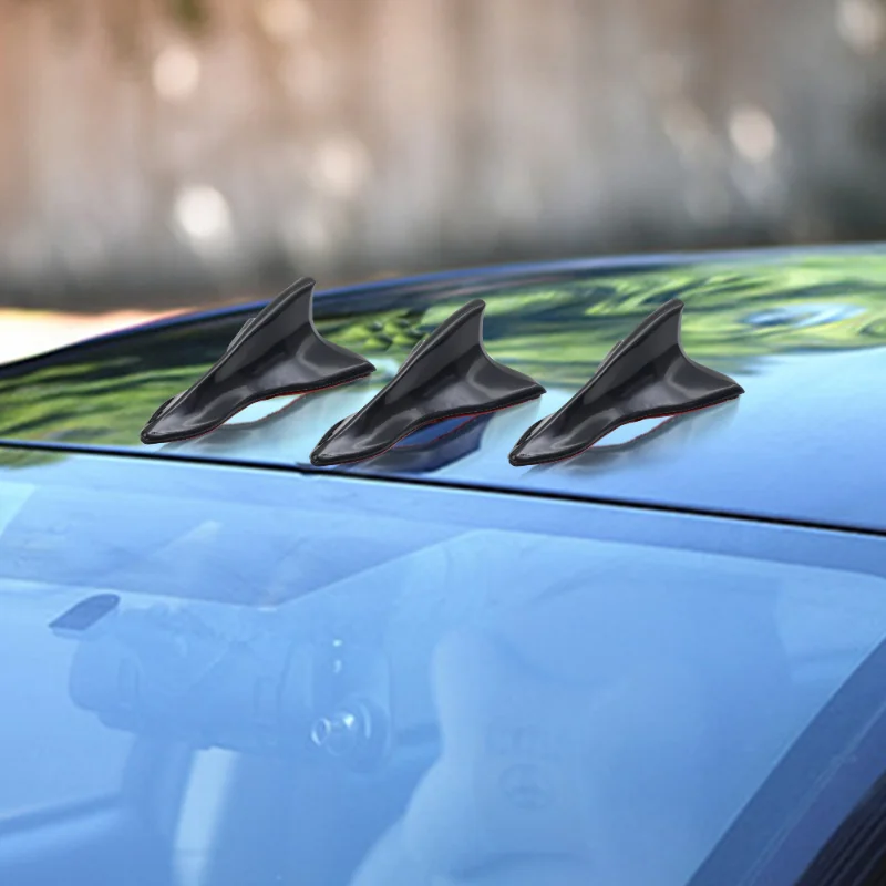 Universal Rear Roof Shark Fins Spoiler Kit UV Protected Shark Fin Diff ...