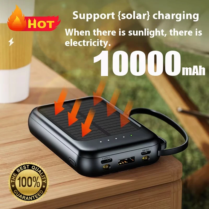 10000mAh-Mini-Solar-Power-Bank-Built-Cables-Solar-Charger-2-USB-Ports ...