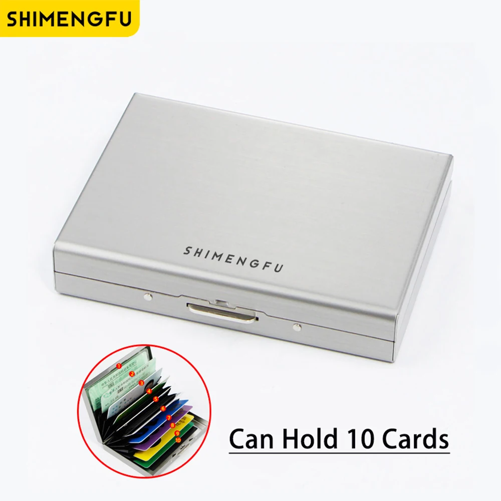 Men-RFID-Blocking-Card-Holder-Stainless-Steel-Metal-Slim-Wallet-Money ...
