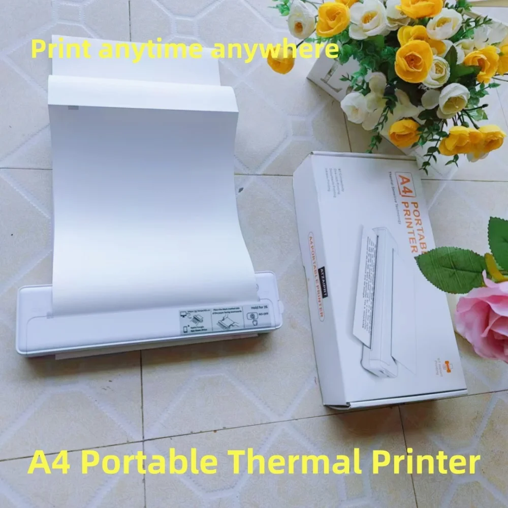 A4 Thermal Photo Printer Small Home Office Bluetooth Wireless Handheld ...
