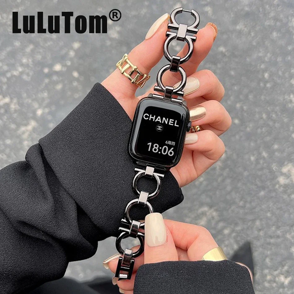 Metal-Strap-For-Apple-Watch-UItra-8-7-49mm-45mm-44mm-Fashion-Circle ...