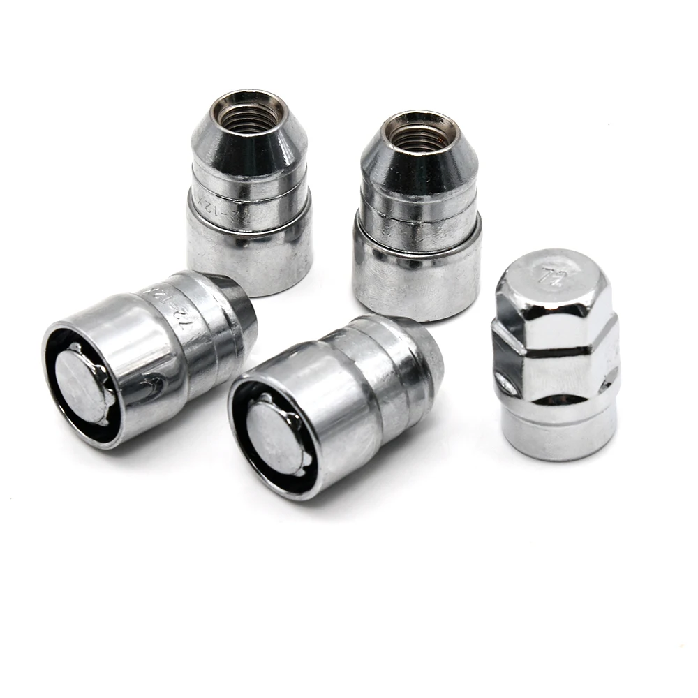 4pcs-Nuts-1-Key-Chrome-Locking-Nuts-Anti-theft-Security-Car-Wheel ...