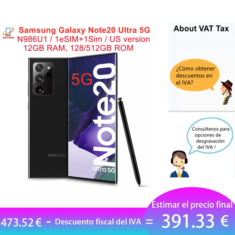 Samsung-Teléfono Móvil Inteligente Galaxy Note 20 Ultra, celular con ...