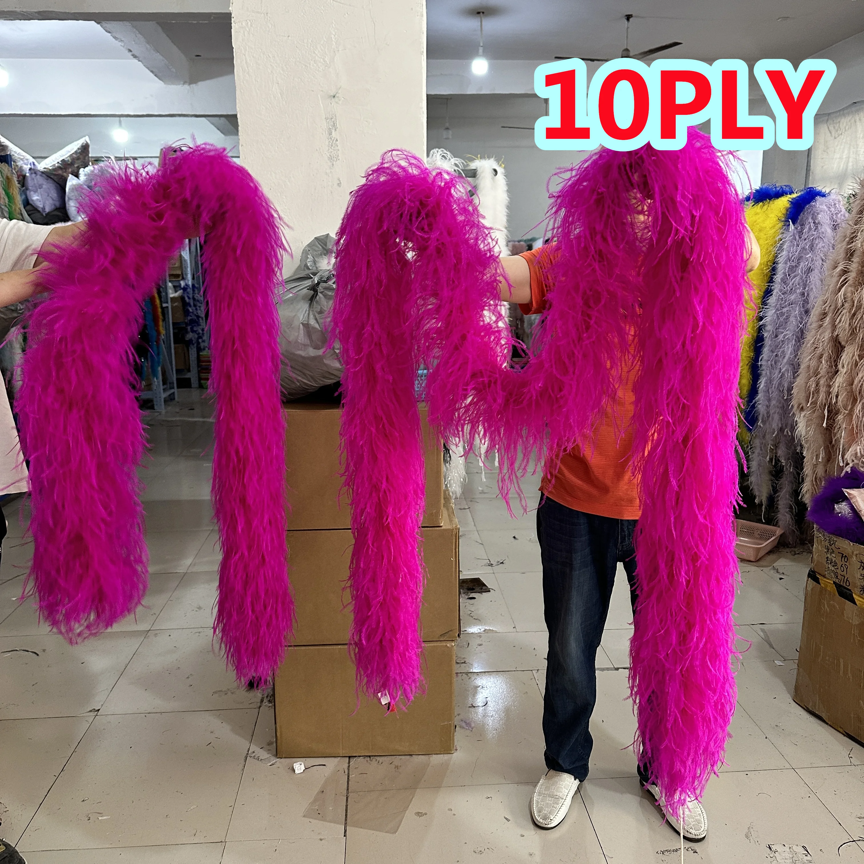 2M-3M-Strau-enfedern-Boa-Fuchsia-1-6-10-PLY-Strau-Plumas-Schal-Kost-m ...